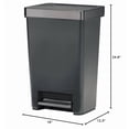 Step-On Trash Can with Stainless Steel Rim, 12.4 Gallon, Charcoal ...