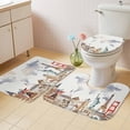 3 Piece Bathroom Rug Set, Maps Of The World Non Slip Bath Mat with ...