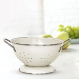 Small White Enamel Coated Fruit Bowl Colander, Vegetable Strainer ...