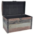 Household Essentials Large Weathered Wooden Storage Trunk with Metal ...