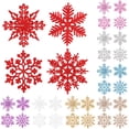 BESTSKY 2026 New 12 Pieces Plastic Snowflake Ornaments Christmas ...