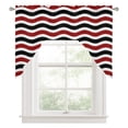 Abstract Waves Swag Curtain Valance for Windows, Red Black Water Ripple ...