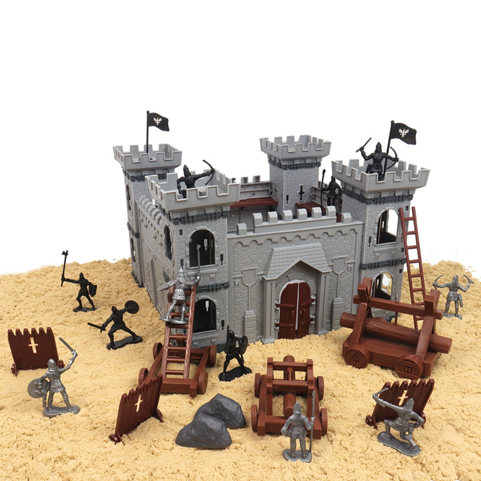 Dasbsug Funny Knight Castle Action Figure DIY Assembled Model Set Child ...