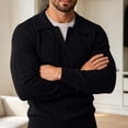 Lovzfmll Men's Sweater, Layered Look Collared Cable Knit Pullover ...
