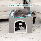 "Zalalova Cat House for Indoor Cats, Foldable Cube, Enclosed Bed with ...
