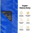 WHITEDUCK Super Heavy Duty Poly Tarp 8'x10', 16 Mil Thick, Waterproof, UV & Tear Resistant (Blue ...