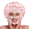 2-Pack Terry Lined Shower Cap for Women, Large Reusable Waterproof Bath ...