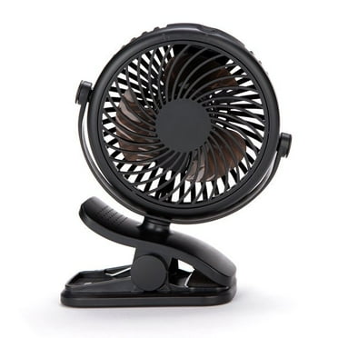 TREVA 5 Inch Oscillating Rechargeable Fan, USB Charging Port, 3 Speed ...