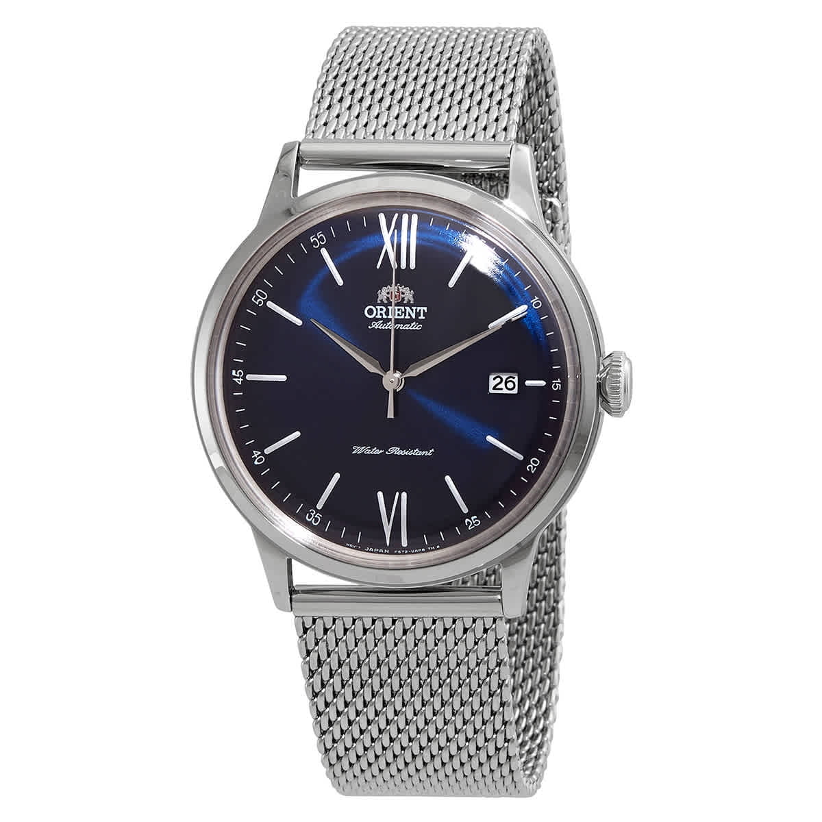 Orient Automatic Blue Dial Stainless Steel Mesh Men's Watch RA ...