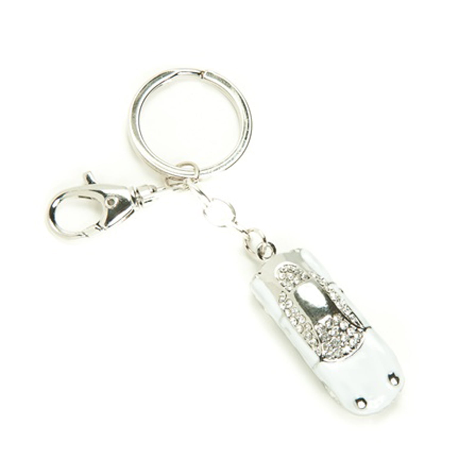 White Crystal Car Convertible Women Clasp Keyring chain Keys Keychain ...