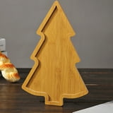 Joybuy Wooden Christmas Tree Serving Tray, Holiday Wooden Platter for ...