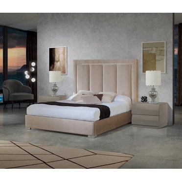 Glossy White King Bedroom Set 3Pcs Contemporary Made in Spain ESF Granada - Walmart.com