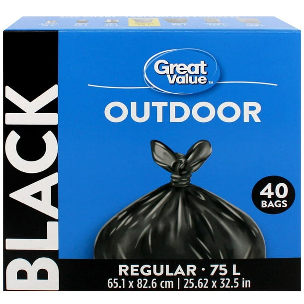 Great Value Regular Outdoor Garbage Bags, 65.1 x 82.6 cm - Walmart.ca