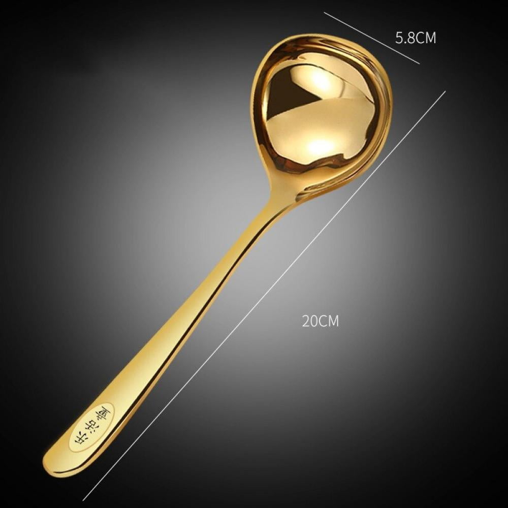 Soup Spoons, Stainless Steel Large Round Spoons, Heavy-Weight Round ...