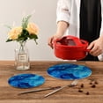 Cotton Rope Pot Holder Set of 2 Kitchen Trivets Blue Water Texture ...