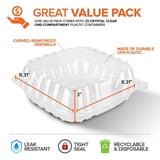 Stock Your Home 8x8 Inch Disposable Serving Take Away Compartment Lunch ...