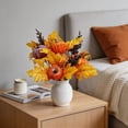 Artificial Maple Leaf Floral Decor, Bendable Wire Stem, Vivid Autumn ...