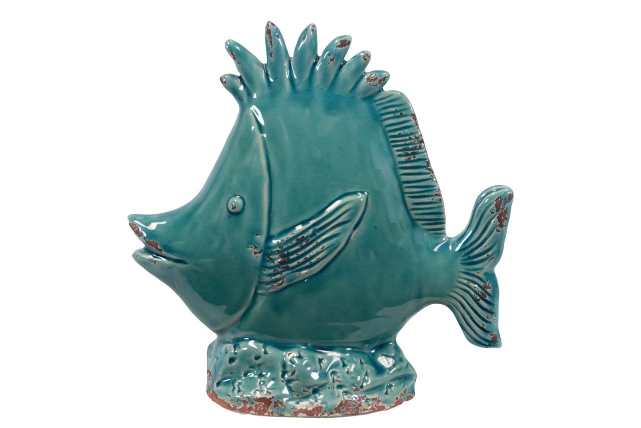 Exquisite & Stunning Ceramic Sea Bass Fish Blue - Walmart.com