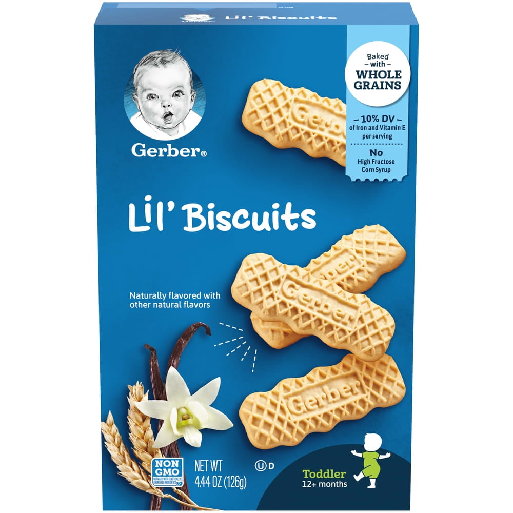 Gerber Lil' Biscuits, Vanilla Wheat, 4.44 oz Box - Walmart.com