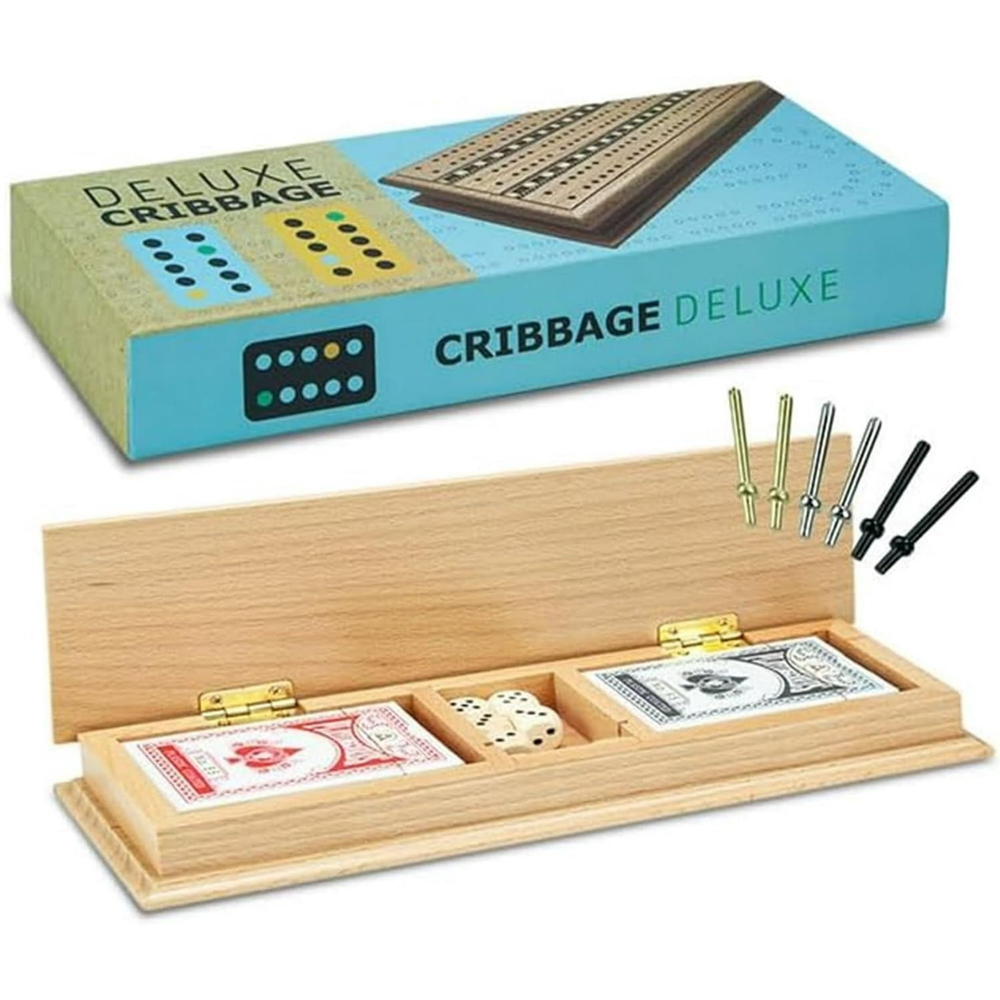 Click here for Tradeopia 3 Track Natural Wooden Cribbage Board Ga... prices