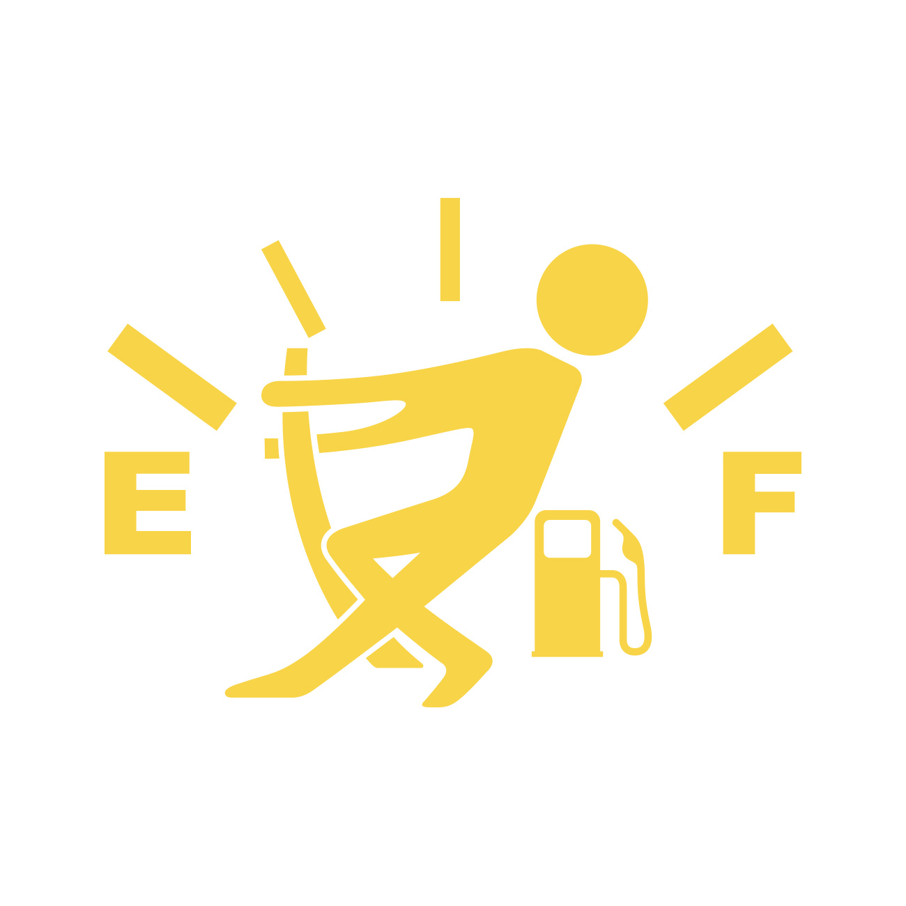 Gas Gauge Empty Full Sticker Decal Die Cut - Self Adhesive Vinyl ...