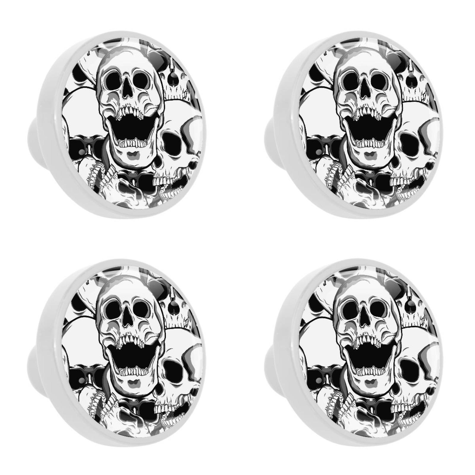 4 Pcs Skull Knobs for Kitchen Cabinet Cupboard Dresser Bookcase Drawer ...