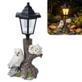 Hyknon Owl Resin Garden Statue With Solar Light, Weatherproof ...