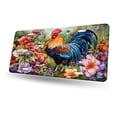 Beautiful Rooster Standing In The Middle Of Colorful Flowers Decorative ...