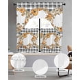 Black Plaid Thanksgiving Kitchen Curtain and Valance Set 3 Pieces, Rod ...