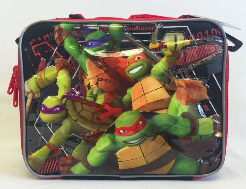 Ninja Turtles Canvas 3D Embossed Insulated Lunch Bag Box School Food ...
