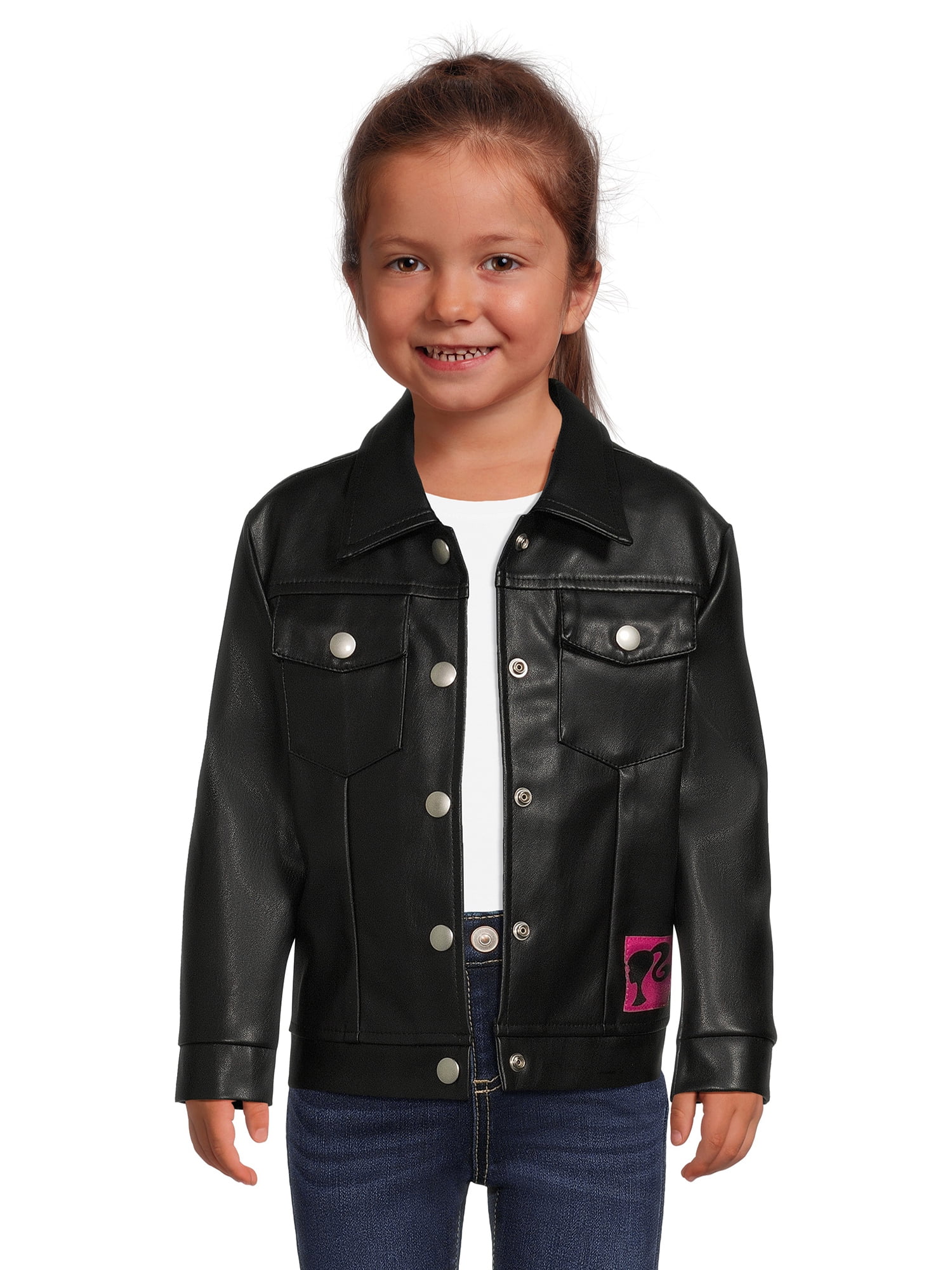 Barbie Toddler Girl Faux Leather Moto Jacket, Sizes 2T-5T - Walmart.com