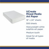 Free Shipping! Ucreate Mixed-Media Paper, 80 lb., 18 x 24 inches ...