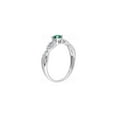 Lab-Created Emerald Infinity Ring with Diamonds 1/5 Carat (Ctw) in ...