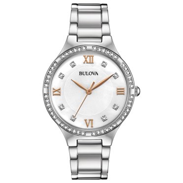 Bulova Women's Classic Wristwatch, Pearl Black Stainless Steel, Quartz ...