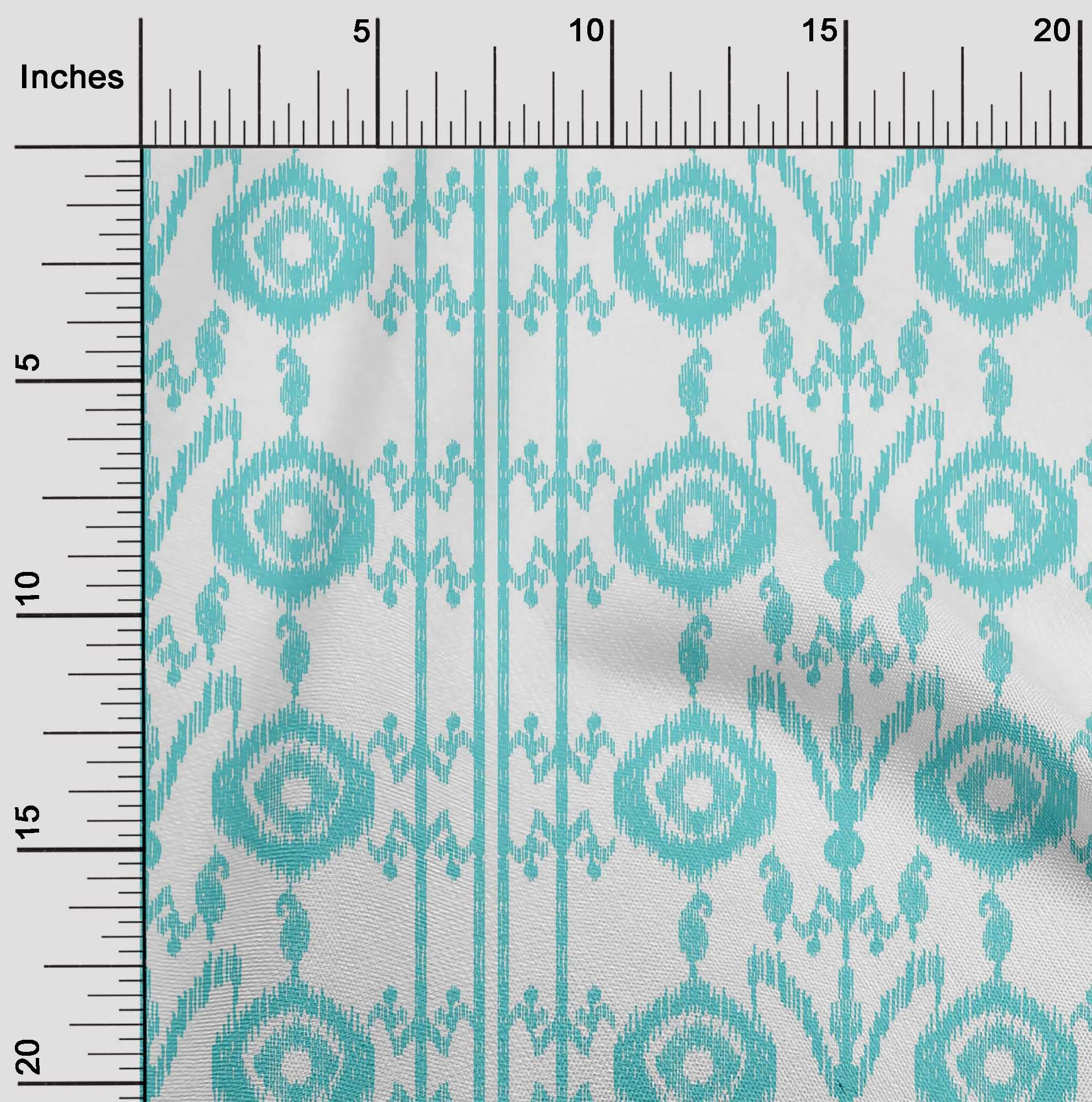 oneOone Cotton Silk Fabric Paisley|Stripe & Circle Ikat Print Fabric By ...
