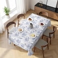 Blue Spring Floral Table Cloth Waterproof Tablecloths, Summer Botanical ...