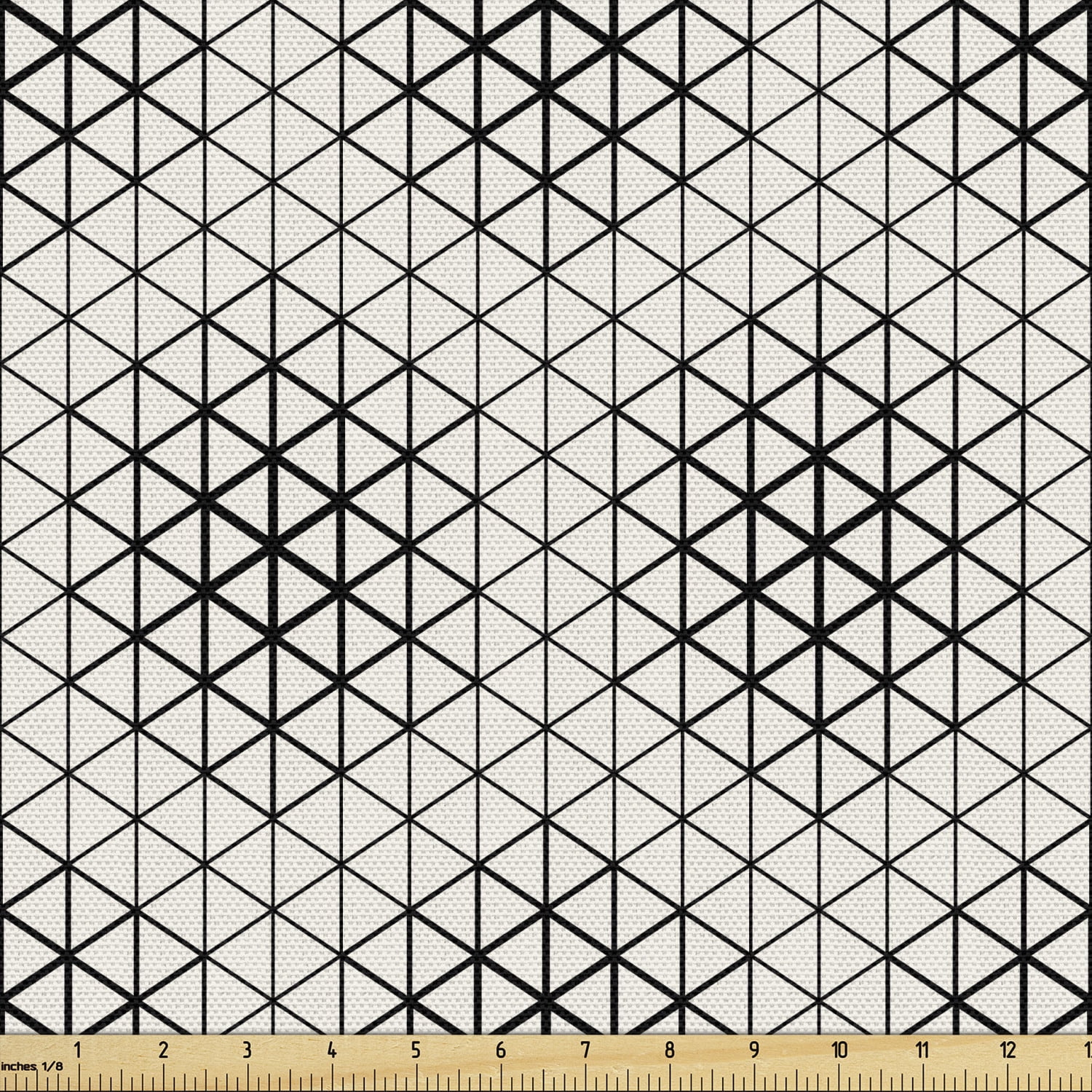 Grid Sofa Upholstery Fabric by the Yard, Geometric Triangles Lattice ...