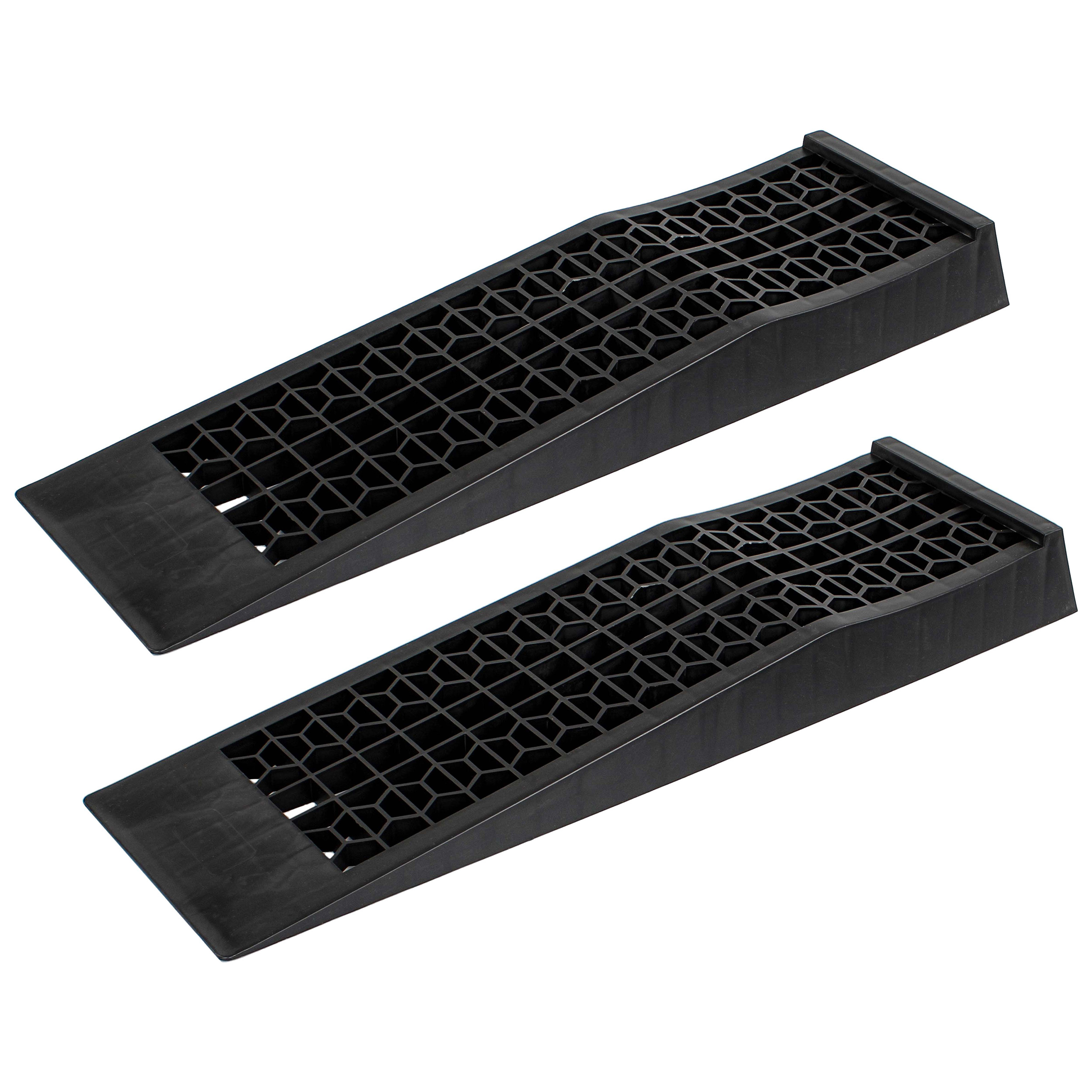 ABN Car Ramps - 2pc Black Low Rise 28 x 8 x 3in Wheel Chocks Plastic ...