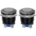 2pc 16mm Push Button Black Metal Momentary Push Button Button - Walmart.com