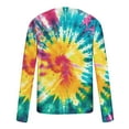 Hvotandaat Mens Plus Size Tie Dye Sweatshirt Color Block Long Sleeve