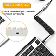 Coiled Braided Mechanical Keyboard Cable, DIY Detachable Aviation Plug ...