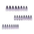 Almond Rhinestones Fake Nails on Nails in 12 Sizes,24Pcs French Nails ...
