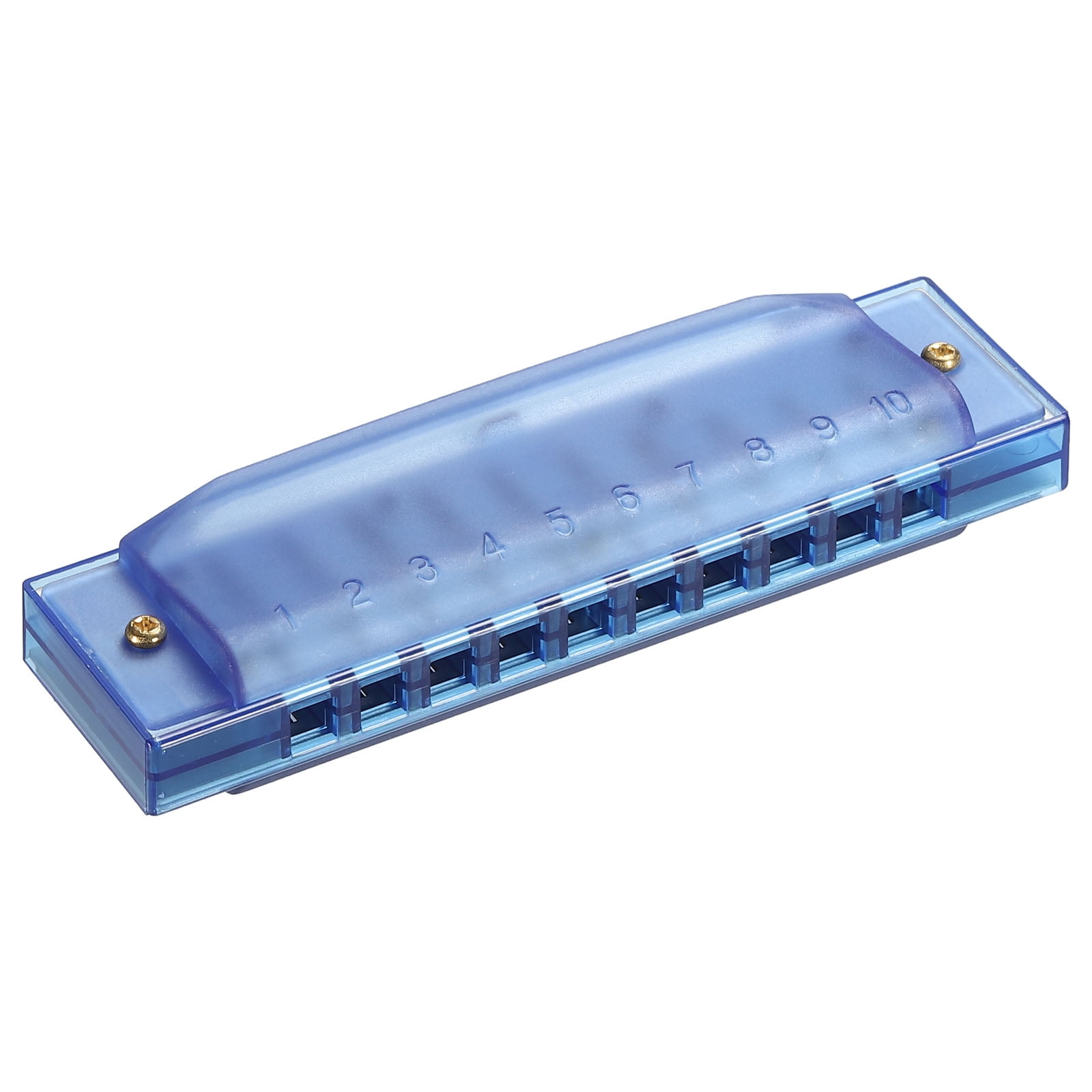 Uxcell Blue Clearly Colorful Translucent Harmonica 10 Holes ABS Harp ...