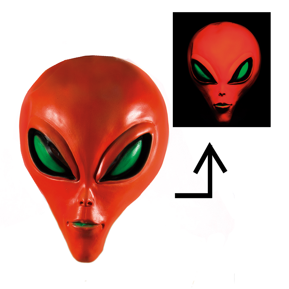 Orange Blacklight Glowing Alien Halloween Mask - Walmart.com