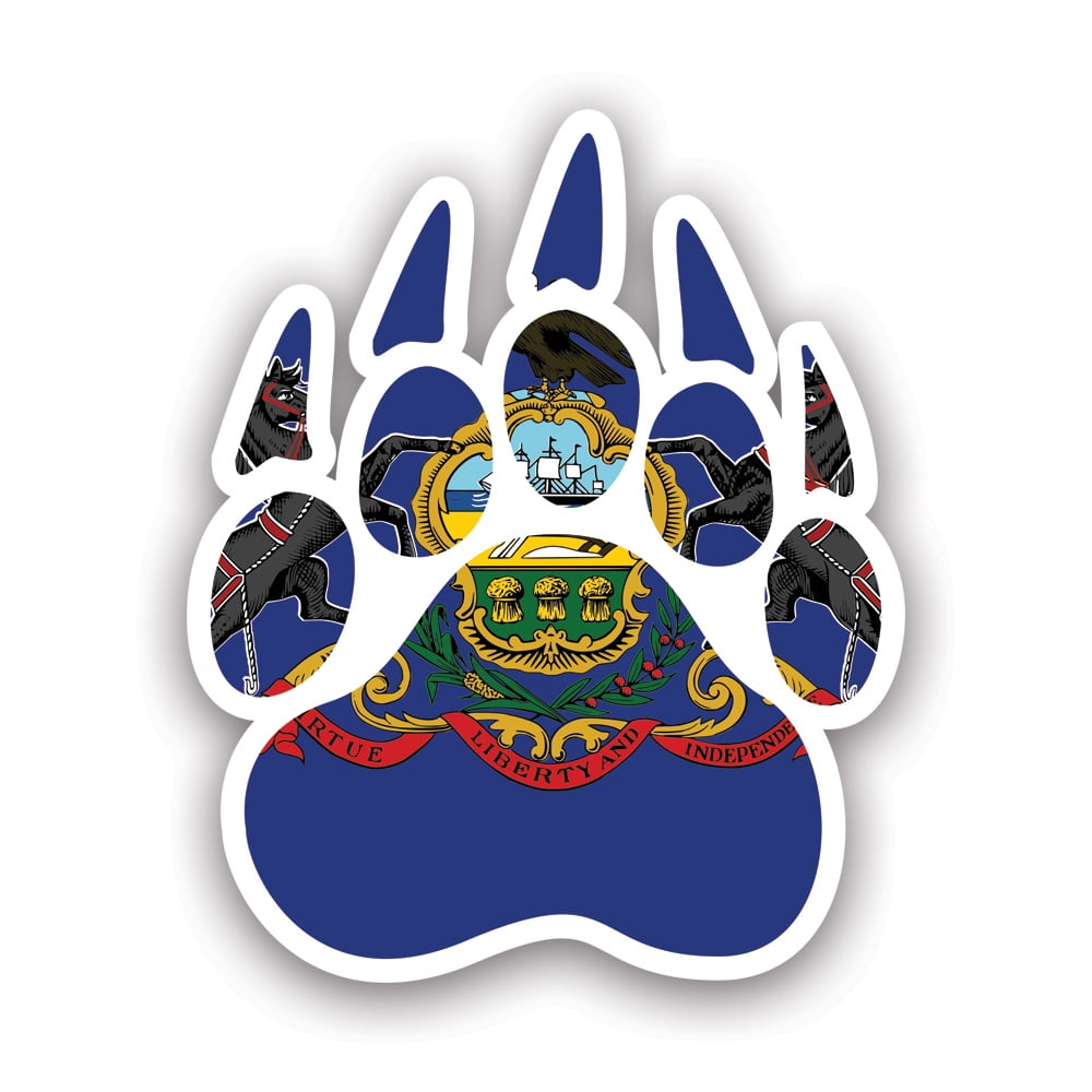 Pennsylvania State Bear Print Shaped Sticker Decal - Self Adhesive ...