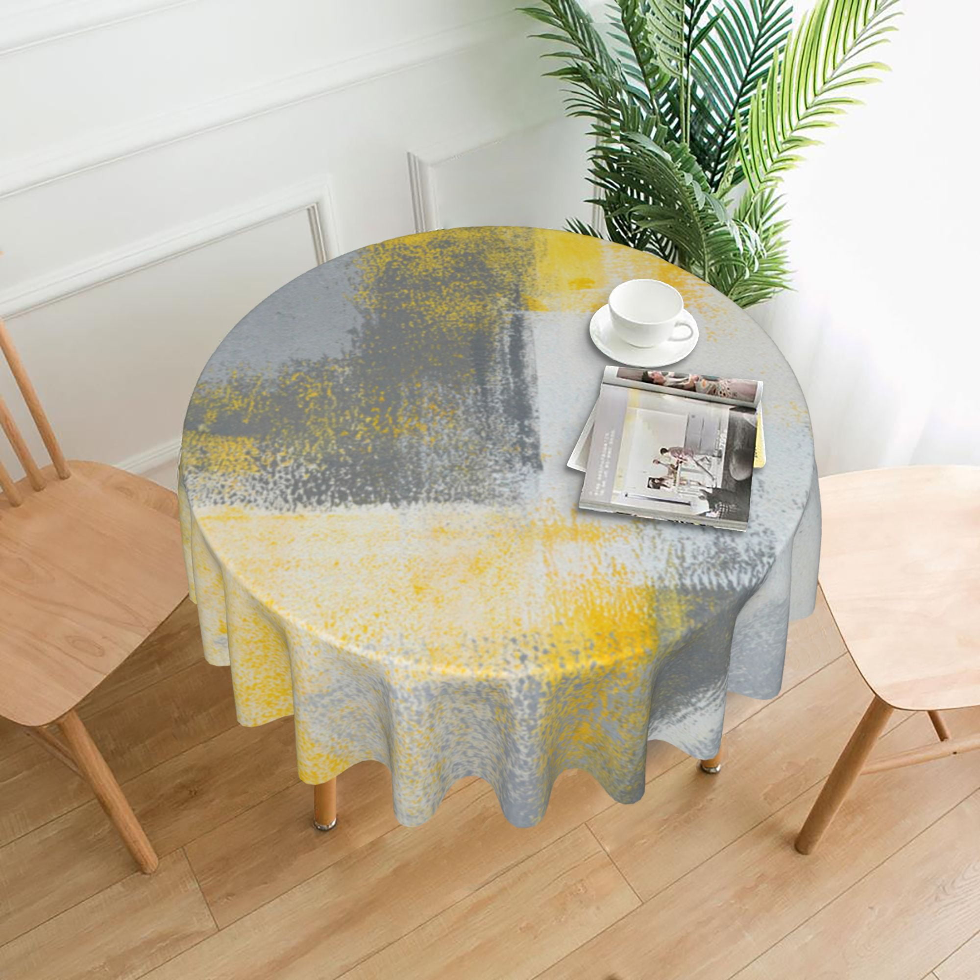 Round Tablecloth 60 Inch,Stain Resistance Polyester Table Cloth,Table ...