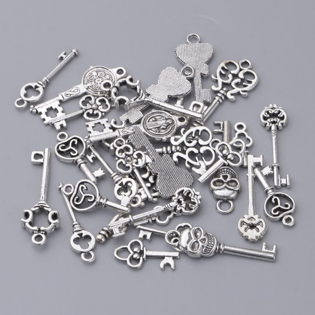30pc Skeleton Keys Charm DIY Necklace Pendants Jewelry Making Supply ...