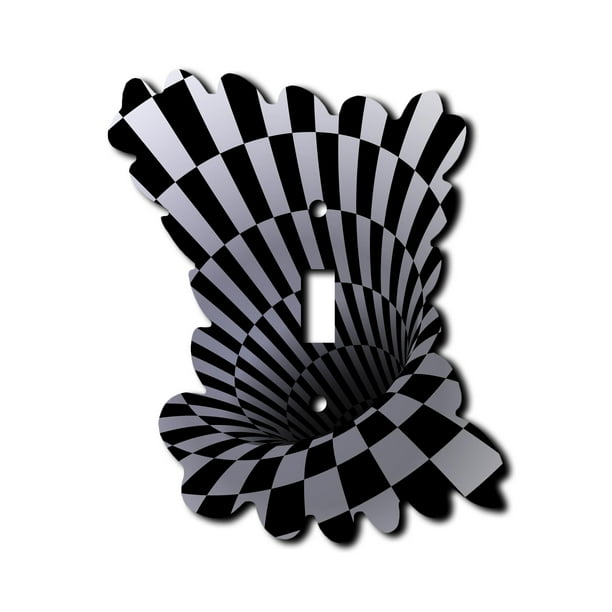 Off The Wall Plates - Black Optical Illusion - Single Gang Light Switch ...