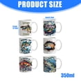 AOOOWER Ceramic Drinking Cup 350ml With Fun Fishing Pattern Fisherman ...