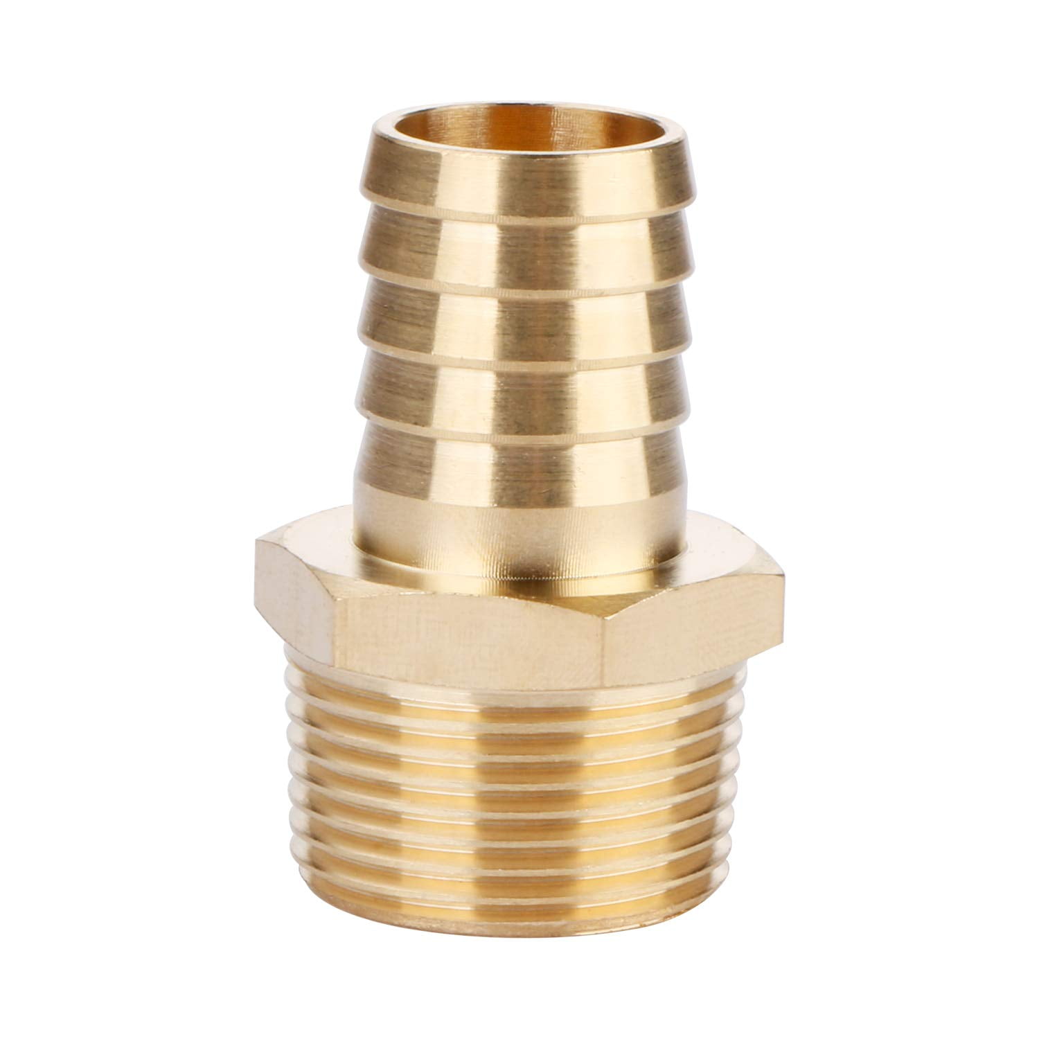 U.S. Solid 1pc Brass Hose Fitting, Adapter, 3/4" Barb To 3/4" NPT Male ...